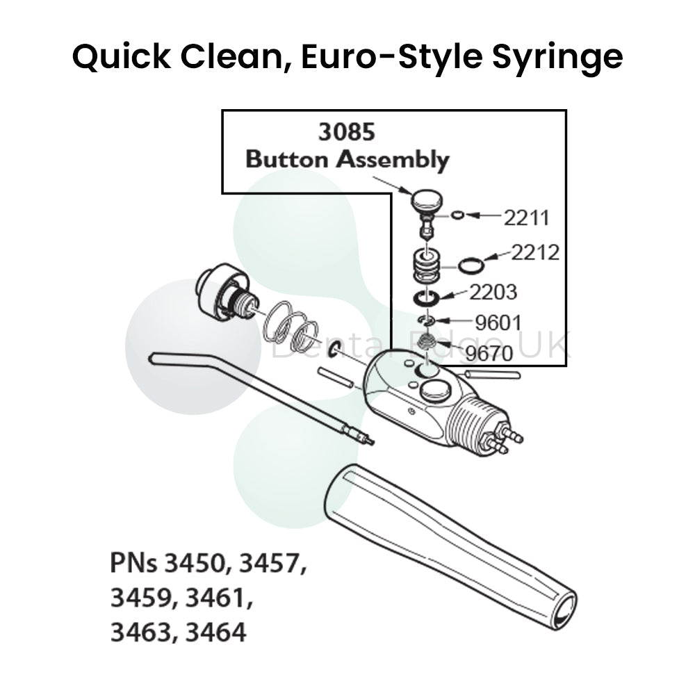 DCI 3085 3 in 1 Quick-Clean Syringe Button With Spring