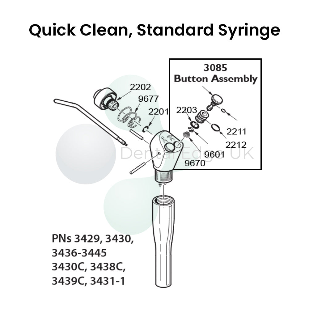 DCI 3098 3 in 1 Quick-Clean Syringe Buttons & Repair Kit