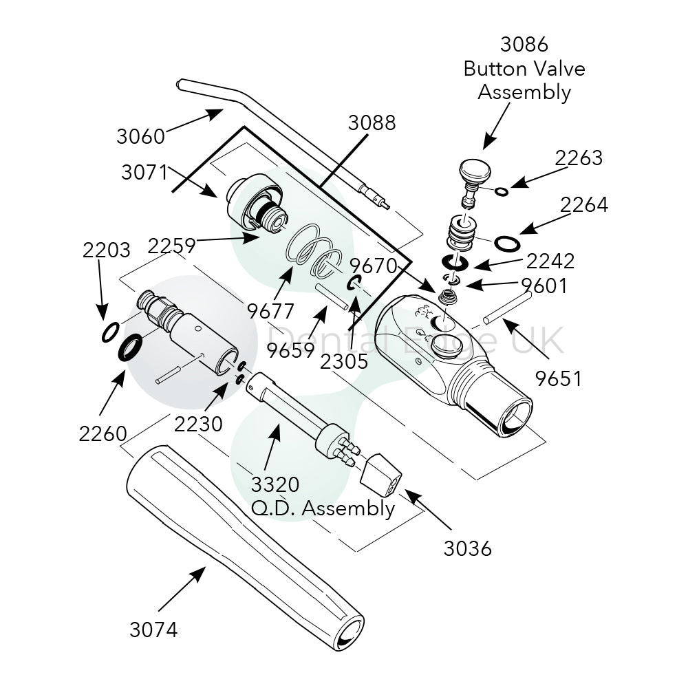 DCI 3349 3 in 1 Syringe, Autoclavable, Euro-Style (Continental)
